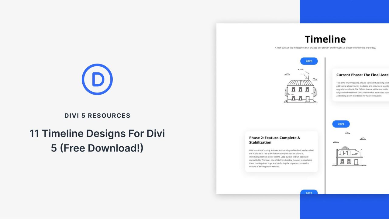 11 Timeline Designs For Divi 5 (Free Download!)